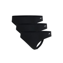 String adidas originals "String Thongs Active Light Flex 3P 3er Pack", Damen, Gr. L, schwarz, Obermaterial: 76% Polyamid PA. 24% Elasthan EL., Unterhosen String