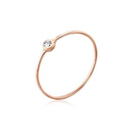 Silberring Elli "Ring Solit&auml;r Stapelring 925 Silber, mit Kristallen von Swarovski" Gr. 54, rosa (rosegold), Fingerringe, Damen, 54, Silber 925 (Sterlingsilber), Silberring