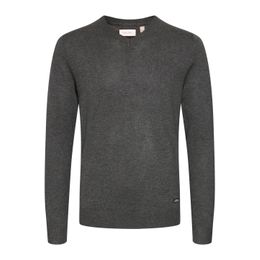 Strickfleece-Pullover Blend "Strickpullover BHWEBER", Herren, Gr. L, grau (charcoal mix), Obermaterial: 78% Viskose CV. 22% Polyester PES., Pullover Strickfleece-Pullover
