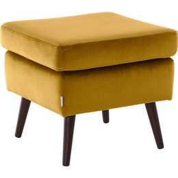 Polsterhocker Home Affaire "Sallito", gold, B:52cm H:49cm T:52cm, Struktur Hahnentritt (67% Polypropylen, 33% Polyester);Samtoptik (100% Polyester);Fellimitat (100% Polyester);Samtcord (92% Polyester, 8% Polyamid);Struktur (100% Polyester);Struktur fein (100% Polyester), Hocker, Polsterhocker, die kleinere Version von "Salla", in 6 Bezugsqualit&auml;ten