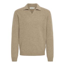 Longsleeve Casual Friday "Strickpullover CFKARL LAMBSWOOL", Herren, Gr. L, silber (silber mink melange), Obermaterial: 80% Wolle mw. 20% Polyamid PA., Pullover Longsleeve
