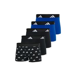 Boxershorts adidas originals "Boxershort Trunks 5P Acvtive Flex Cotton 5er Pack", Herren, Gr. L, bunt (schwarz, wei&szlig;, blau), Obermaterial: 95% Baumwolle CO. 5% Elasthan EL., Unterhosen Boxershorts