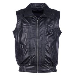 Lederweste JCC "Lederweste BigVest2", Herren, Gr. 46, schwarz, Obermaterial: 100% Lammnappaleder LANA., Westen Lederweste