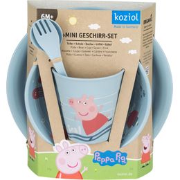 Koziol Peppa Pig Waves at Home Kindergeschirr Set 5 teilig powder blue - Kunststoff und Melamin Geschirr-Sets