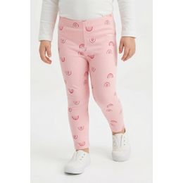Leggings happy girls, M&auml;dchen, Gr. 110, N-Gr, rosa (rose), Jersey, Obermaterial: 60% Polyester, 35% Baumwolle, 5% Elasthan, bedruckt, slim fit kn&ouml;chellang, Hosen Leggings, im tollen Alloverprint, Basic-Form