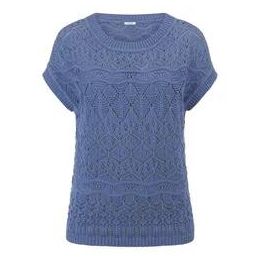&Auml;rmelloser Pullover Peter Hahn blau, 38