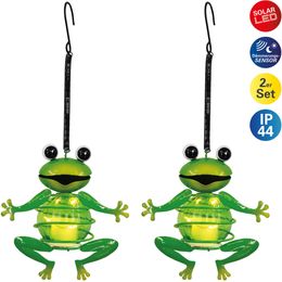 N&auml;ve LED Solarleuchte N&Auml;VE "2er Set Solar-Deko-H&auml;ngeleuchte "FROSCH", gr&uuml;n, B:5,5cm H:20cm L:12cm, Leuchten, LED Solarleuchte, Inkl. D&auml;mmerungssensor