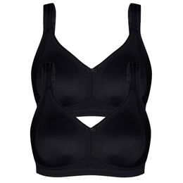 Minimizer-BH SuSa "2er Pack Minimizer BH Milano", Damen, Gr. 95, Cup C, schwarz (schwarz schwarz), Stoff, Obermaterial: 80% Polyamid PA. 17% Elasthan EL. 3% Baumwolle CO., BHs Minimizer-BH