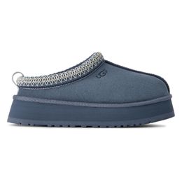 UGG Australia Hausschuh UGG "TAZZ", Herren, Gr. 9 (40), blau, Textil, Veloursleder, Schuhe Hausschuh, Clogs, Homeslippers, Pantoffel mit Textilband im Boho-Look