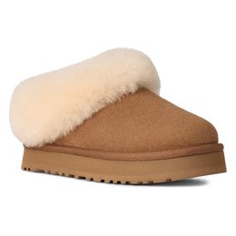 UGG Australia Clog UGG "TAZZELLE", Damen, Gr. 3 (35), chestnut, Lammfell, Veloursleder, Schuhe Clog, Winterboots, Hausschuh zum Schlupfen