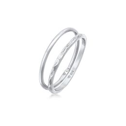 Ring-Set Elli "Ring Stapelringe Stacking Bandring 2er Set 925 Silber" Gr. 56, silber, Fingerringe, Damen, 56, ohne Stein, Silber 925 (Sterlingsilber), 1mm, Ring-Set