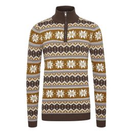 !Solid Troyer SOLID "Troyer SDWinoldo", Herren, Gr. L, braun (coffee bean), Obermaterial: 100% Baumwolle CO., normal, Pullover Troyer