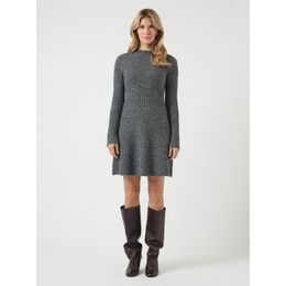 Strickkleid Y.A.S "YASDOLLY LS KNIT DRESS S. NOOS", Damen, Gr. L, N-Gr, grau (medium grau melange), Strick, Obermaterial: 53% Polyester, 21% Polyacryl, 10% Wolle, 10% Nylon, 6% Elasthan, unifarben, regular fit knielang, Kleider Strickkleid