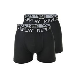 Boxershorts Replay "Boxershort 2er Pack", Herren, Gr. L, schwarz, Obermaterial: 95% Baumwolle CO. 5% Elasthan EL., Unterhosen Boxershorts