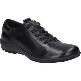 Schn&uuml;rschuh Josef Seibel "Charlotte 01, black-black", Damen, Gr. 39, schwarz (schwarz, schwarz), Obermaterial: 100% Rindsleder Leather cow., Schuhe Schn&uuml;rschuh