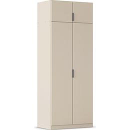 Kleiderschrank Rauch "Dreht&uuml;renschrank Schrank Garderobe Ankleide Schlafzimmer LAGOA", beige (champagner), B:91cm H:235cm T:54cm, Holzwerkstoff, Schr&auml;nke, Kleiderschrank, moderne Kantengriffe aus Metall, optional mit Aufsatz MADE IN GERMANY