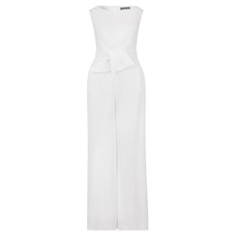 Jumpsuit Vera Mont "Jumpsuit mit weitem Bein", Damen, Gr. 36, EURO, wei&szlig; (rohwei&szlig;), Obermaterial: 95% Polyester PES. 5% Elasthan EL., Overalls Jumpsuit