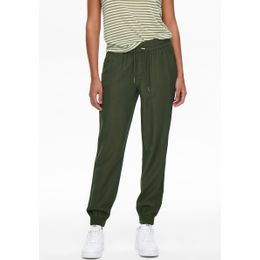 Jogger Pants Only "ONLKELDA-EMERY MW PULL-UP PANTS", Damen, Gr. 38, L&auml;nge 32, grape leaf, Web, Obermaterial: 92% Viskose, 8% Polyester, normal, Hosen Jogger Pants