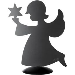 Engelfigur Fink "HOLYWORKER", schwarz, B:24cm H:30cm T:13cm, Eisen, Dekofiguren, Engelfigur, Adventsfigur, Engel, Dekofigur, Weihnachtsdeko aus Eisen