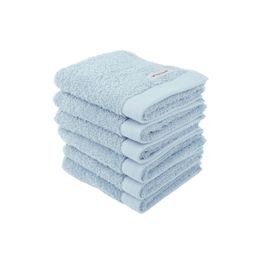 G&auml;stehandtuch Tom Tailor "G&auml;stetuch Color Bath Guest Towel 6er Pack" Gr. S, blau (hellblau), B:30cm, Obermaterial: 100% Baumwolle CO., Handt&uuml;cher, G&auml;stehandtuch