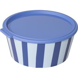 Koziol Nora Box Schale Stripes mit Deckel 2,2 Liter sweet blue/ strong blue - Sch&uuml;sseln & Schalen