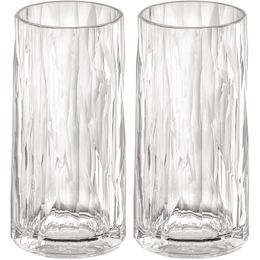 Koziol Club No. 8 Superglas Longdrinkglas 300 ml 2er Set bruchsicher und isolierend crystal clear - Gl&auml;ser