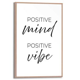 Poster Reinders "Positive Vibes", schwarz-wei&szlig; (farbe bild(er): schwarz, wei&szlig;), B:20cm H:30cm T:1,6cm, Bilder, Poster, Home Office - Schwarz-Wei&szlig; - MDF - Spr&uuml;che - 20x30 cm