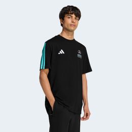 T-Shirt adidas Performance "MERCEDES-AMG PETRONAS FORMULA 1 TEAM DNA", Damen, Gr. M, schwarz, semi mint rush, Obermaterial: 100% Baumwolle, Rundhals, Shirts T-Shirt