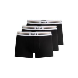 Boxershorts BOSS "Boxershort Trunk 3P Revive 3er Pack", Herren, Gr. S, schwarz, Obermaterial: 95% Viskose CV. 5% Elasthan EL., Unterhosen Boxershorts