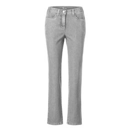 Regular-fit-Jeans GOLDNER "Kurzgr&ouml;&szlig;e Klassische Jeanshose Carla", Damen, Gr. 19, K-Gr, grau (hellgrau), Obermaterial: 78% Baumwolle CO. 20% Polyester PES. 2% Elasthan EL., Jeans Regular-fit-Jeans