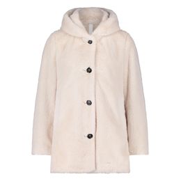 Pl&uuml;schjacke Betty Barclay "Pl&uuml;schjacke mit Kapuze", Damen, Gr. 40, beige, Obermaterial: 100% Polyester PES., Jacken Pl&uuml;schjacke