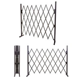 Absperrgitter MCW-B34, Scherengitter Rankhilfe Tierschutzgitter ausziehbar, Alu braun ~ H&ouml;he 153cm, Breite 28-200cm