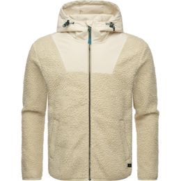 Kapuzensweatjacke Ragwear "Fleecejacke Adar", Herren, Gr. 3XL, beige (ecru), Obermaterial: 100% Polyester PES. Futter: 100% Polyester PES., Sweatjacken Kapuzensweatjacke