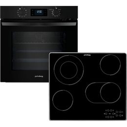 Privileg Backofen-Set "BAKO Turn&Cook 455 BLACK", Energieeffizienz: A++, schwarz glass, edelstahl, Herdsets, Hydrolyse & Pyrolyse - zwei Reinigungsfunktionen f&uuml;r jeden Bedarf, Backofen-Set