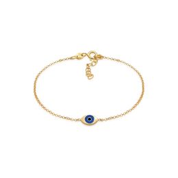 Armkette Elli "Armband Evil Eye Auge Symbol Emaille 925er Silber" Gr. 160, gold, Armb&auml;nder, Damen, Silber 925 (Sterlingsilber), Armkette