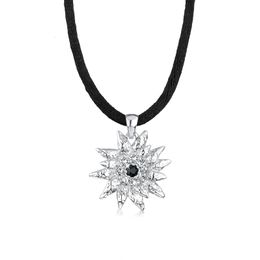 Kette mit Anh&auml;nger Elli "Halskette Edelweiss Wei&szlig; 925 Sterling Silber, mit Kristallen von Swarovski" Gr. 45, wei&szlig;, Halsketten, Damen, Silber 925 (Sterlingsilber), Kette mit Anh&auml;nger