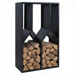 Brennholzlager MCW-P76, Kamin-/Feuerholzregal Holzlager Holzunterstand Outdoor Metall 160x95x50cm ~ anthrazit
