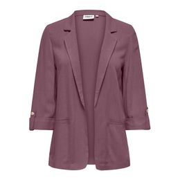 Longblazer Only "ONLSIESTA 3/4 OPEN LIN BL BLAZE TLR NOOS", Damen, Gr. 38, rose braun, Web, Obermaterial: 80% Viskose, 20% Leinen, unifarben, loose fit h&uuml;ftbedeckend, V-Ausschnitt, Blazer Longblazer