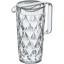 Koziol Crystal Karaffe 1,6 Liter mit Deckel ausgie&szlig;sicher facettiertes Design crystal clear - Gl&auml;ser