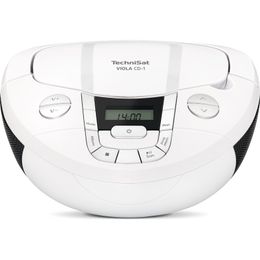Technisat Viola CD-1 Boombox mit Bluetooth, Batteriebetrieb & CD-Player wei&szlig;