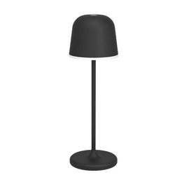 Eglo Tischleuchte "MANNERA", schwarz-wei&szlig; (schwarz), 1, &Oslash; 11cm H: 34cm, 1 Stk., Leuchten, Nachttischlampe Touch dimmbar, kabellos, Tischleuchte, USB-Port, IP54, Tischleuchte