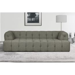 3-Sitzer Home Affaire "APERIRE Design-Sofa, moderne Steppung, Breite 225 cm", oliv, B:225cm H:77cm T:100cm, 100% Polyester, Sofas, 3-Sitzer, mit Wellenunterfederung, gem&uuml;tlich und modern, komfortables Sitzgef&uuml;hl