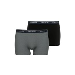 Boxershorts Ceceba "Boxershort Monza 2er Pack", Herren, Gr. M, schwarz (schwarz, grau), Obermaterial: 95% Baumwolle CO. 5% Elasthan EL., Unterhosen Boxershorts