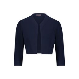 3/4-Arm-Shirt Vera Mont "Bolero-Jacke figurbetont", Damen, Gr. 46, blau (night sky), Obermaterial: 95% Polyester PES. 5% Elasthan EL., Shirts 3/4-Arm-Shirt