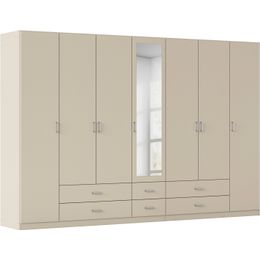Kleiderschrank Rauch "Schrank Garderobe Ankleide GAMMA Breiten 91/136/181/226/271/315/360 cm", beige (champagner), griffe alu, B:315cm H:210cm T:54cm, Holzwerkstoff, Schr&auml;nke, Kleiderschrank, verschiedene Griff-Varianten, mit Spiegel TOPSELLER MADE IN GERMANY