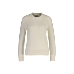 Sweater Gant "Strickpullover CLASSIC COTTON C-NECK", Damen, Gr. XL, beige (creme), Obermaterial: 100% Baumwolle CO., Sweatshirts Sweater