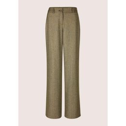 Madeleine Mode Stoffhose MADELEINE "Hose Palazzohose im Fischgratdesign", Damen, Gr. 38, N-Gr, gr&uuml;n (khaki, beige), Obermaterial: 63% Polyester PES. 35% Viskose CV. 2% Elasthan EL., Hosen Stoffhose
