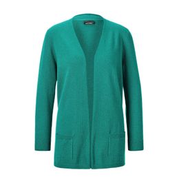 Strickjacke GOLDNER "Langarm Feinstrick-Cardigan", Damen, Gr. 46, gr&uuml;n (smaragd), Obermaterial: 100% Kaschmir WS., figurumspielend, Rippe, Strickjacken Strickjacke, Ohne