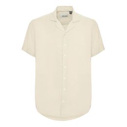 Kurzarmshirt Blend "Kurzarmhemd BHShirt", Herren, Gr. L, beige (oyster gray), Obermaterial: 100% Viskose CV., Hemden Kurzarmshirt
