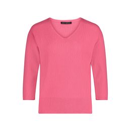 Rundhalspullover Betty Barclay "Feinstrickpullover mit V-Ausschnitt", Damen, Gr. 44, pink, Obermaterial: 50% Viskose CV. 27% Polyamid PA. 23% Polyester PES., Pullover Rundhalspullover